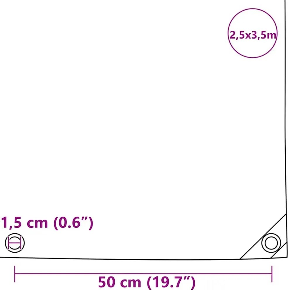 vidaXL Plachta 650g / m² Olivově zelená 2,5 x 3,5 m [42017766]