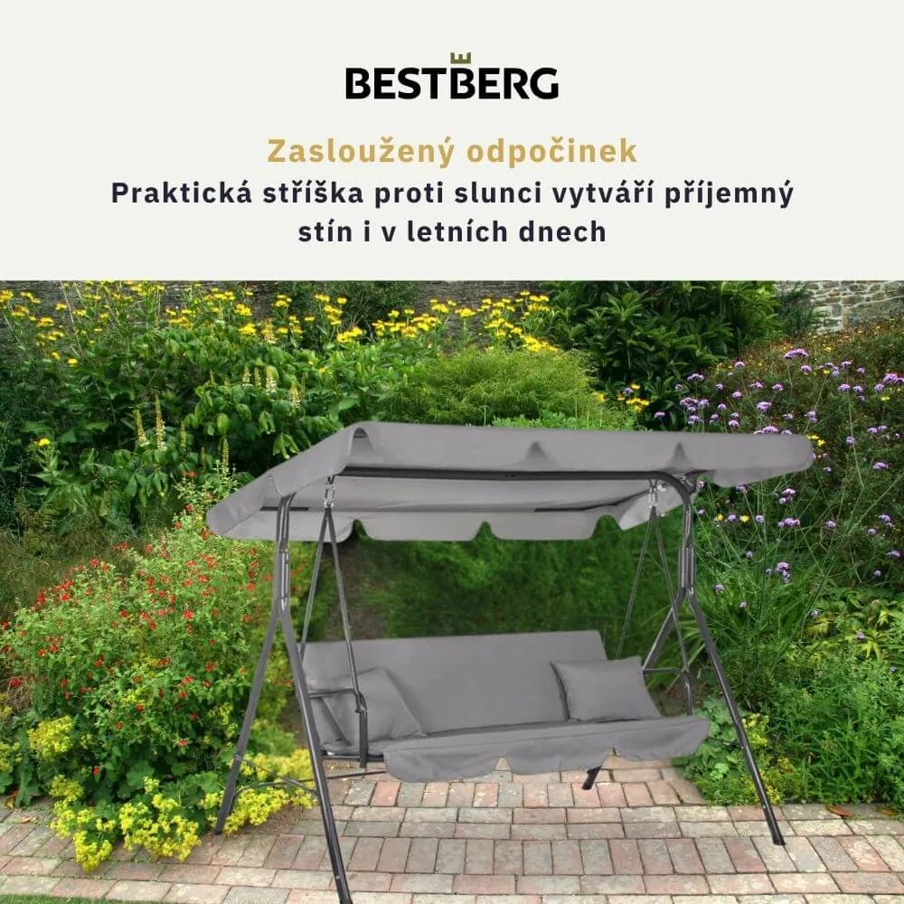 Zahradní houpačka BestBerg BBGS-10GY / šedá