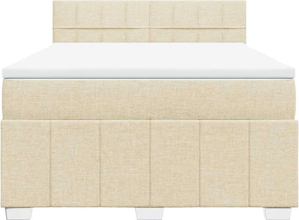 Box spring postel s matrací krémová 140x190 cm textil 3289368