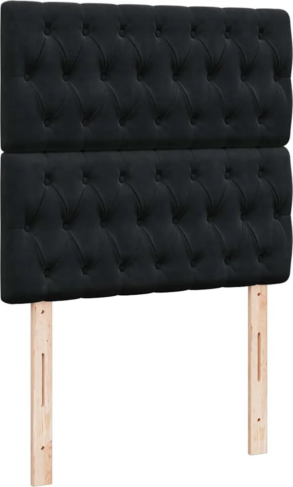 Box spring postel s matrací černá 80 x 200 cm samet 3292198
