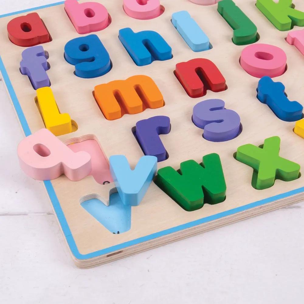 Bigjigs Toys Dřevěné puzzle Abeceda malá písmena