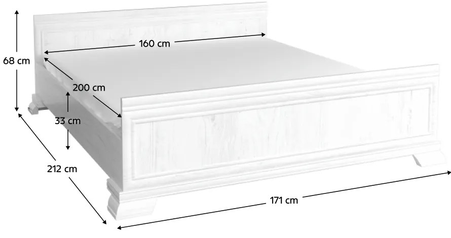 Kondela Postel KLS, sosna andersen, 160x200, KORA