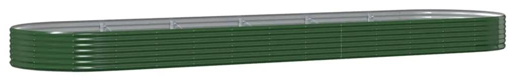 vidaXL Vyvýšený záhon práškově lakovaná ocel 523x140x36 cm zelený