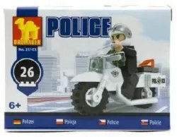 Stavebnice Dromader Policie Motorka 26ks v krabičce 10x7x4,5cm
