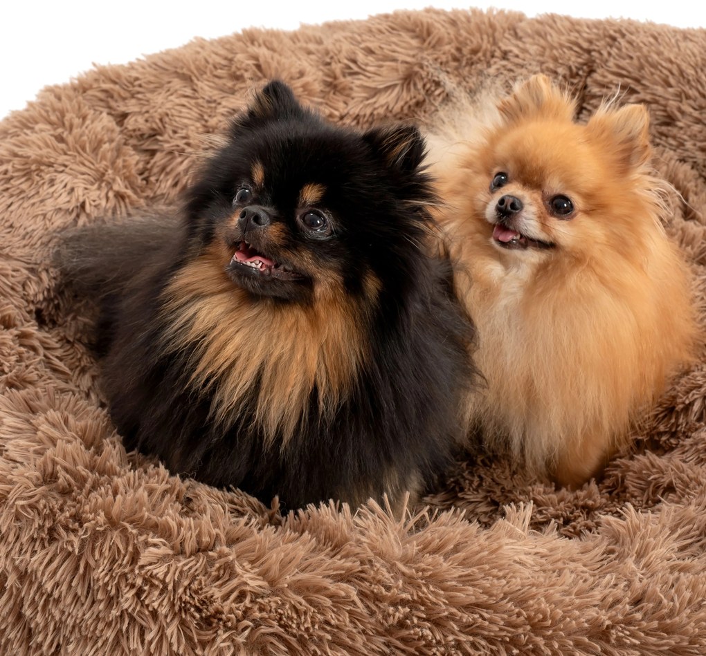 PuppyJoy Donut, kulatý polštář pro psa 100cm, velikost L, PJ-011, hnědá, HOM-50059