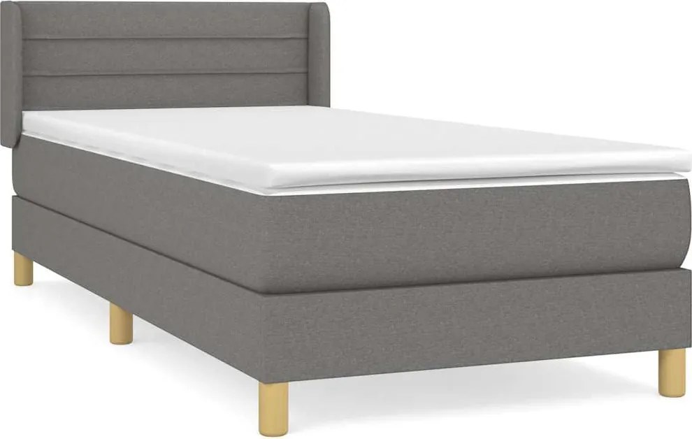Box spring postel s matrací tmavě šedá 80 x 200 cm textil 3130306