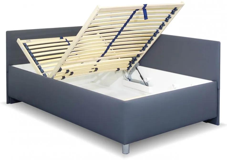 Zvýšená čalouněná postel s úložným prostorem Ryana, 140x200 INTENA