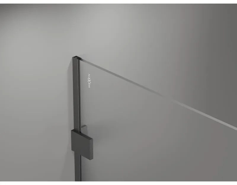 Mexen Lunar sprchová stěna pravá 110 x 200 cm, 8mm čiré sklo, broušený grafit, 830-110-000-66-00-P