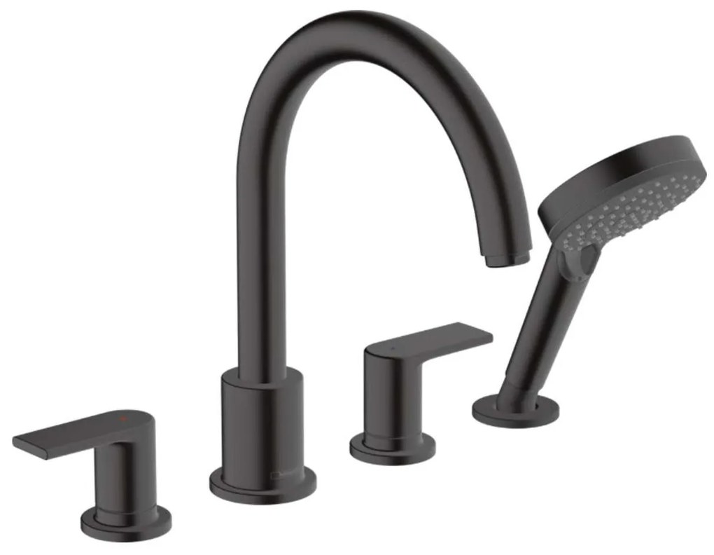 Hansgrohe Vernis Shape - Baterie na okraj vany, 4-otvorová instalace, matná černá 71459670