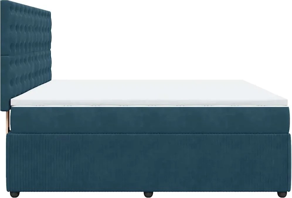Box spring postel s matrací modrá 180 x 200 cm samet 3294722
