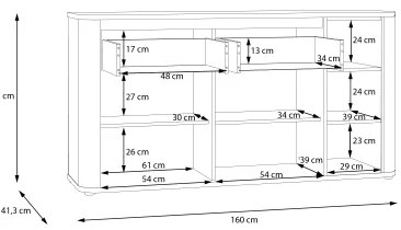 Komoda INAR béžová/dub
