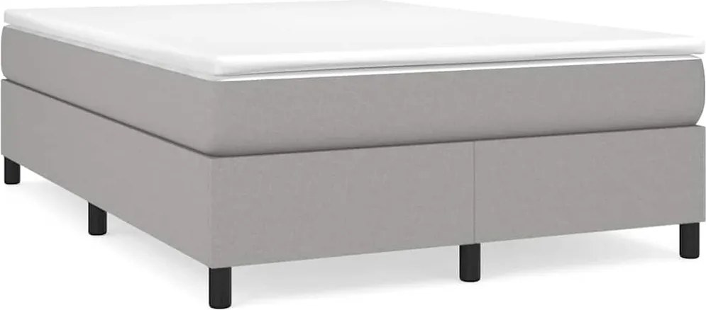Rám postele s boxspringem světle šedý 140 x 190 cm textil 3120854