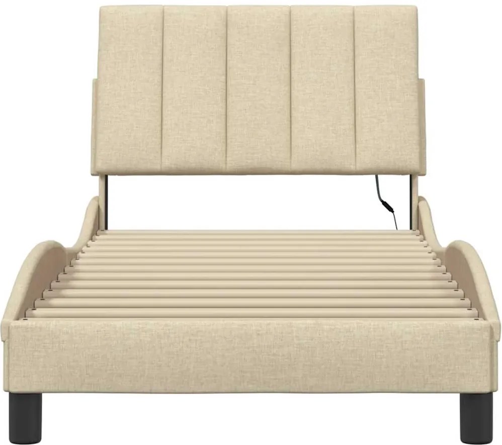 Rám postele bez matrací Hanko krémově 90x200 cm textil 3310438