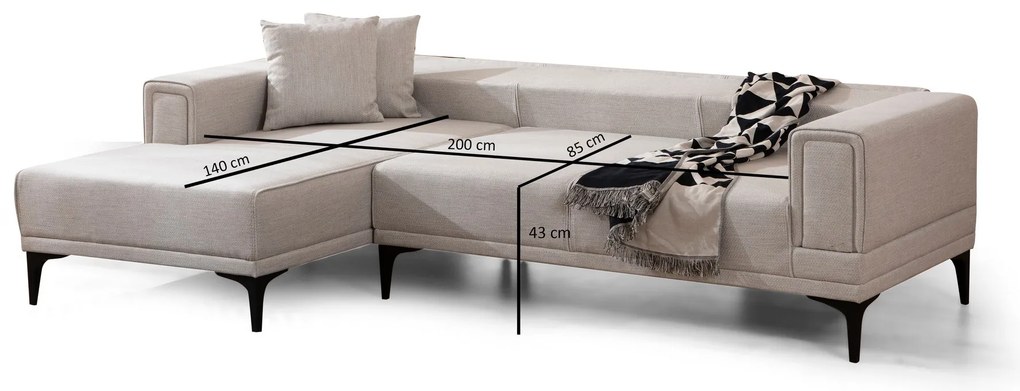 Hanah Home Rohová pohovka HORIZON krémová levá