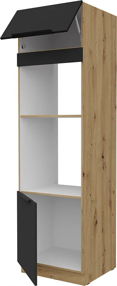 ARIA ac | vysoká skříňka 60 DPM-210 2F na vestavnou troubu a mikrovlnku | 60 cm | ANTI FINGERPRINT povrch | artisan/černá
