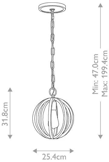 Elstead FE-ALLIER-P-WW - Lustr na řetězu ALLIER 1xE27/60W/230V dub