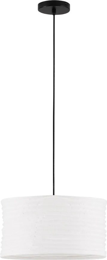 Bílé lněné závěsné svítidlo ø 38 cm Linnet – Nova Luce