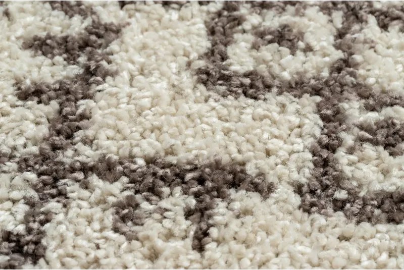 Dywany Łuszczów, Kusový koberec Berber Tanger B5940 cream and brown kruh, 120x120 (průměr) kruh, hnědá, obývací pokoj