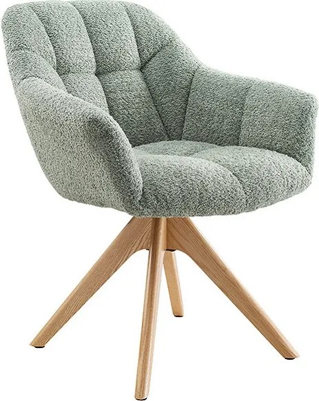 Designová otočná židle Vallerina šalvějová zelená / dub