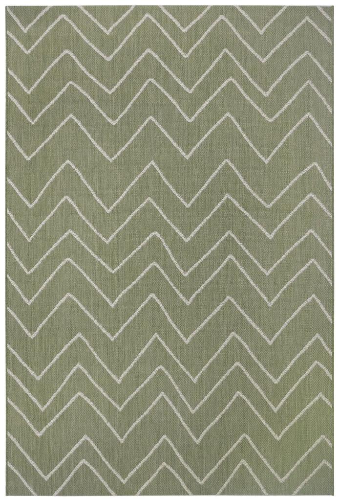 Hanse Home Collection koberce Kusový koberec Flatweave 104843 Green/Cream – na ven i na doma - 80x150 cm