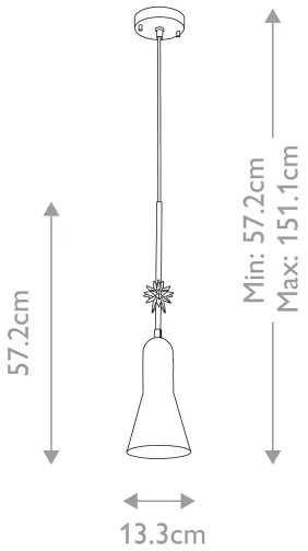 Elstead ETOILE-P-S-MB - Lustr na lanku ETOILE 1xE27/60W/230V pr. 13,3 cm černá