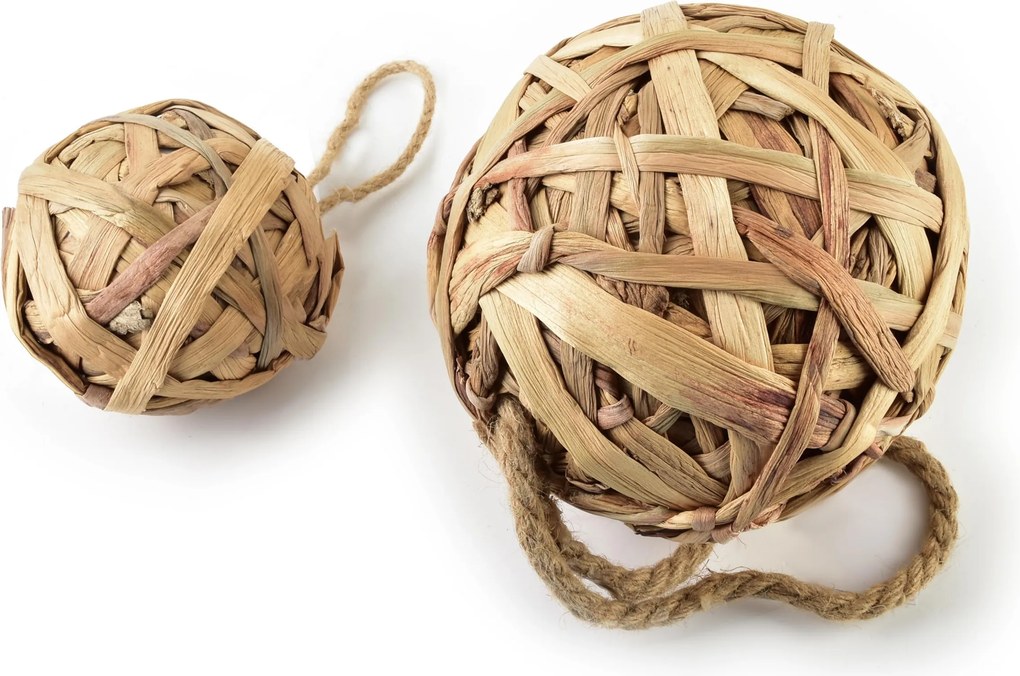 Dekorativní závěsná koule AMPARO 18 cm vodní hyacint natural