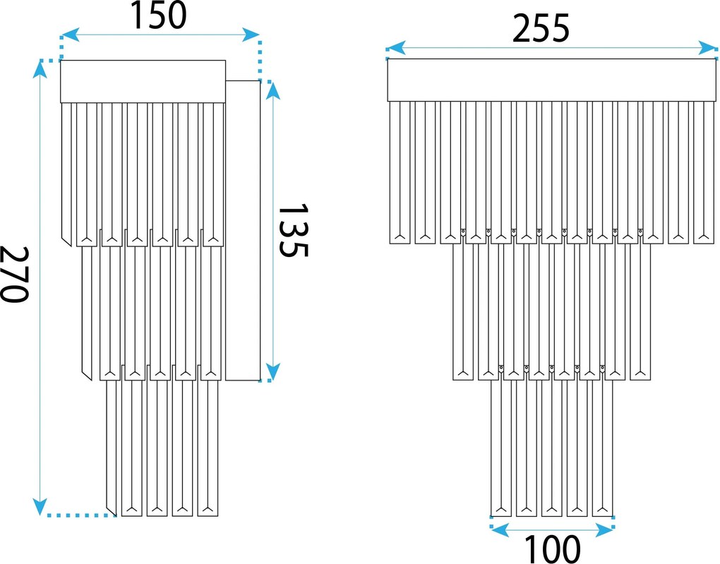 Toolight Toolight, křišťálové nástěnné svítidlo, 1xE14, APP1535-1W, zlatá, OSW-06163