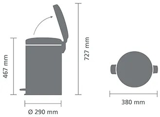 Brabantia Pedálový koš NewIcon 20L minerální modrá