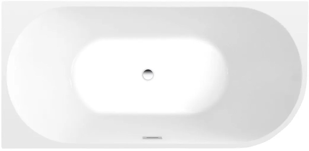 Aqualine Aqualine, TIBERA L rohová stojící vana 170x80cm, bílá, E1026