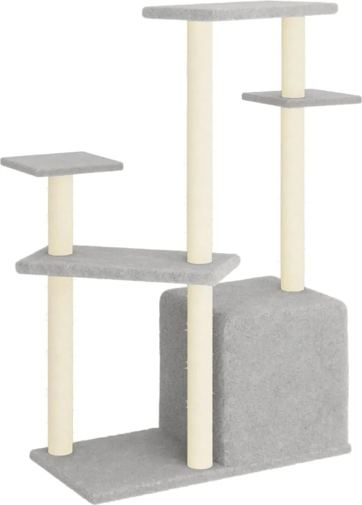 Škrabadlo pro kočky se sisalovými sloupky světle šedé 107,5 cm 172071
