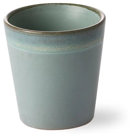 HK living Keramický hrneček bez ucha 70's Moss 180 ml, modrá barva, zelená barva, keramika