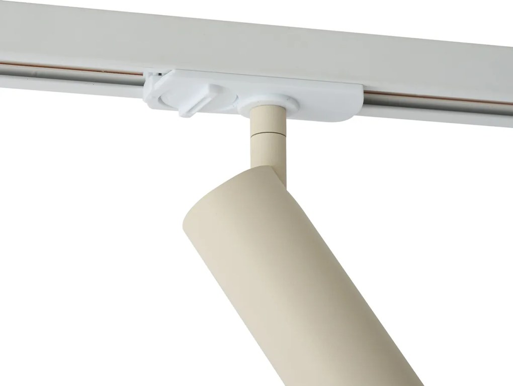 Moderní bodové svítidlo béžové s bílým adaptérem pro 1fázový kolejnicový systém GU10 35mm - Iconic Jeana Luxe