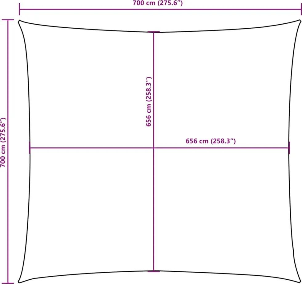 vidaXL Stínící plachta oxfordská látka čtvercová 7 x 7 m [135088] Barva: antracitová