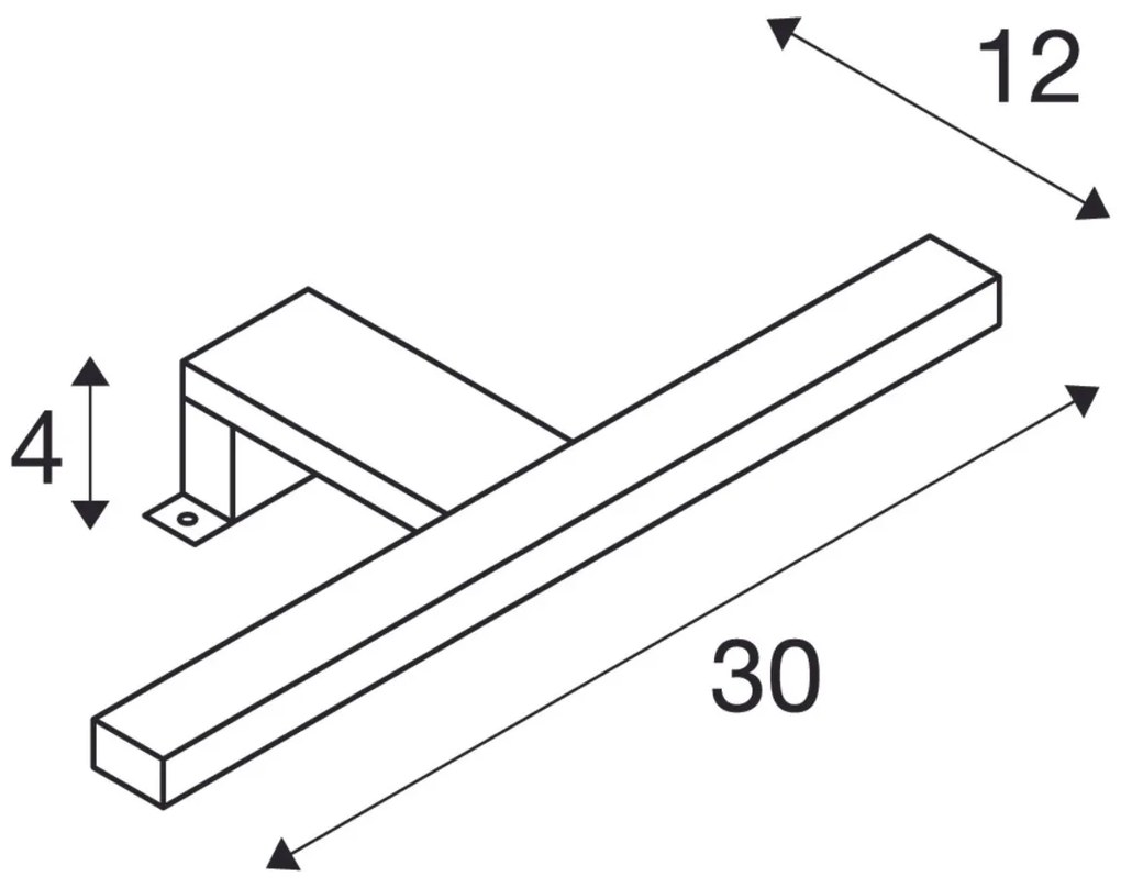 SLV 1000777 Dorisa,  nástěnné svítidlo nad zrcadlo, LED 5,2W 4000K, chrom, délka 30cm, IP44
