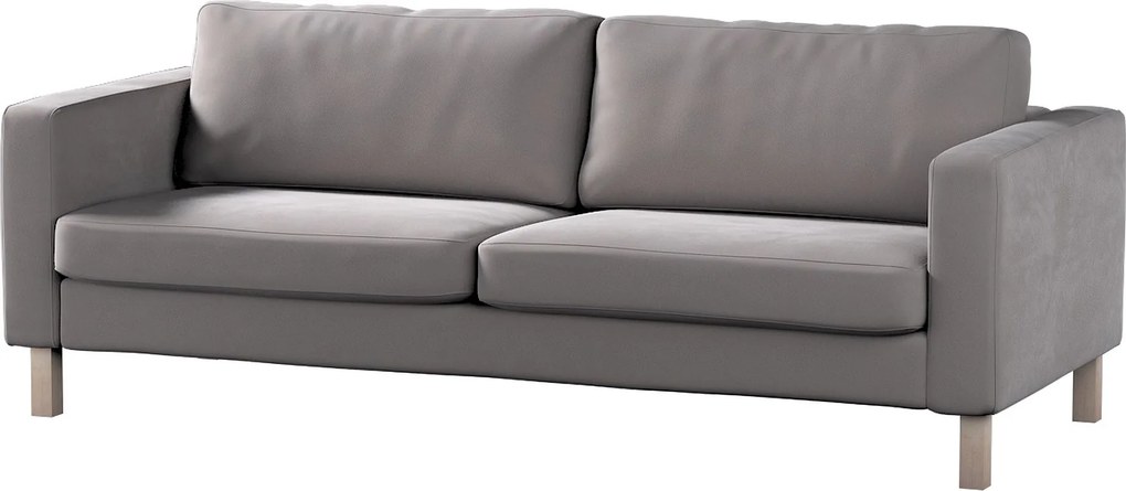 Potah na pohovku IKEA Karlstad, 3-místná, rozkládací barva šedá látka lesklé, sametová
