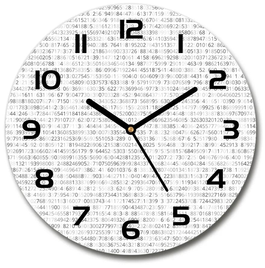 Wallmuralia Skleněné hodiny na stěnu Binární kod fi 30 cm