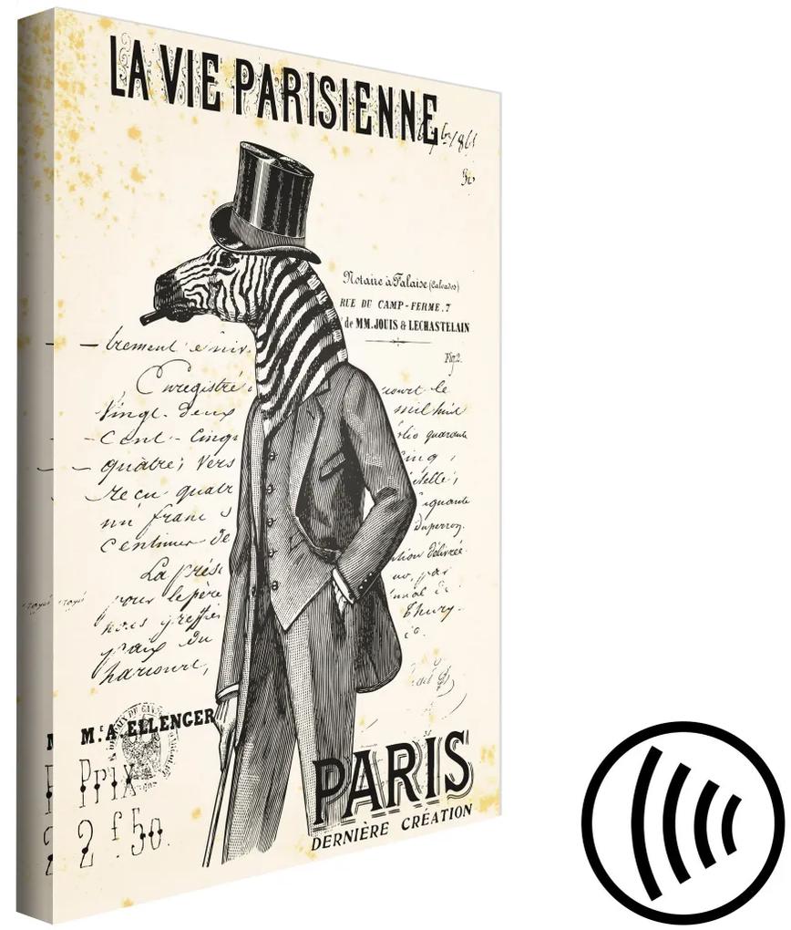 Obraz Pařížská elegance (1-dílný) - Postava zvířete v retro stylu