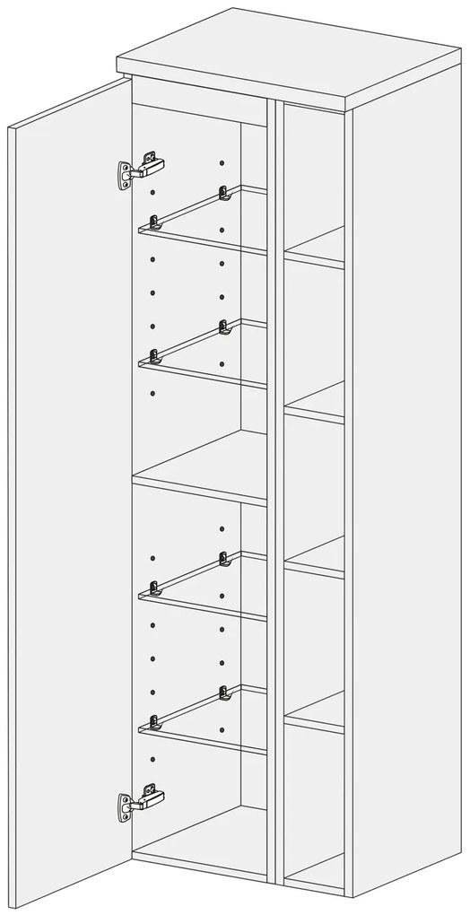 Intedoor OPERA, koupelnová skříňka vysoká - nika vpravo, dveře levé - OP SV 55 1D L 1OPP OP SV 55 1D L 1OPP