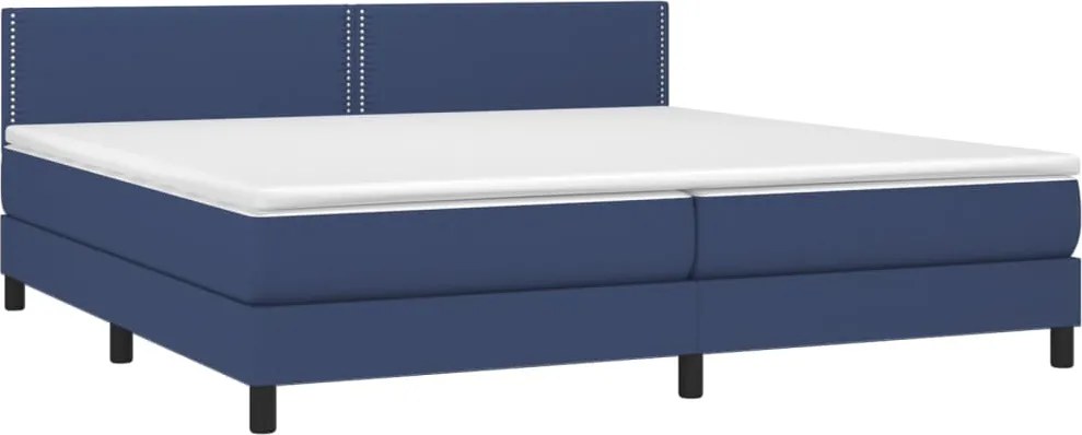 Box spring postel s matrací modrá 200x200 cm textil 3140007