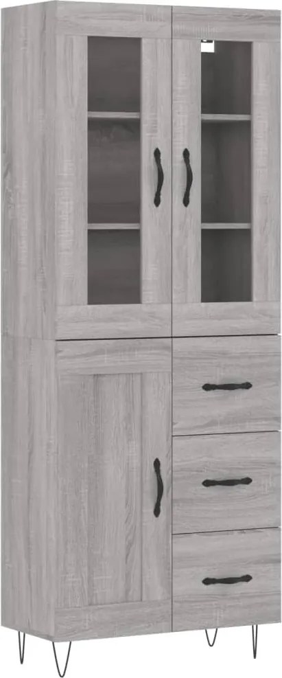 Skříň highboard šedá sonoma 69,5 x 34 x 180 cm kompozitní dřevo 3198695