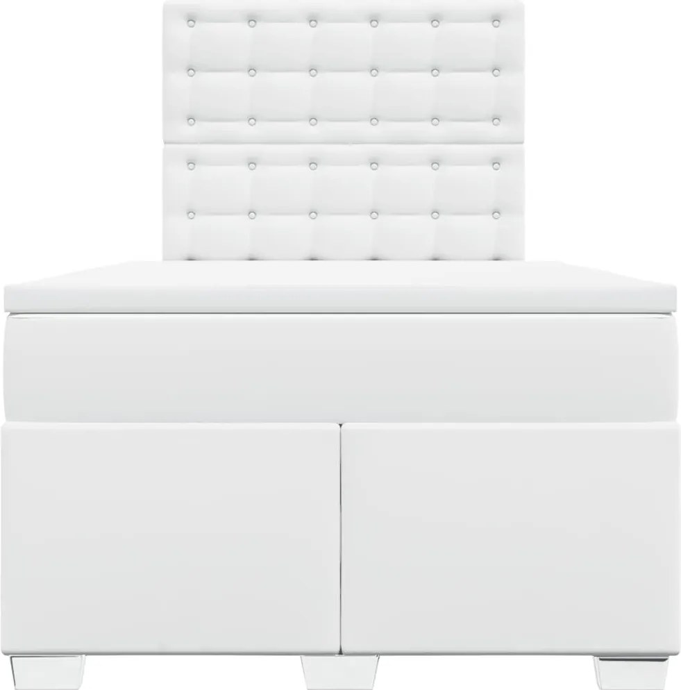Box spring postel s matrací bílá 120x200 cm umělá kůže 3290717