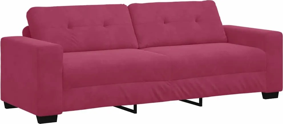 Set pohovek 3 ks Větrná červená samet 3324643