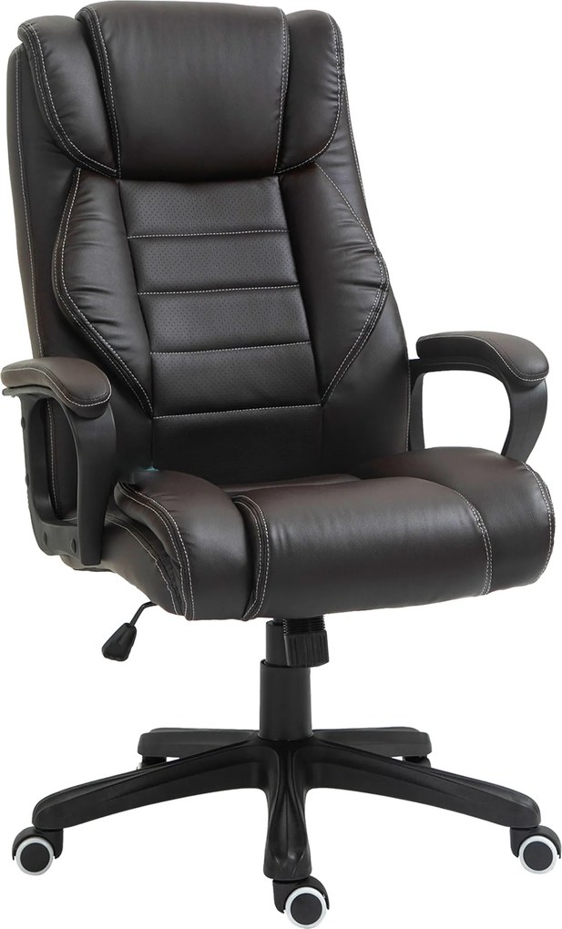 Vinsetto kancelářská židle s masážní funkcí, ergonomická exekutivní židle s vibrační masáží, sklopná funkce, výškově nastavitelná kancelářská otočná ž