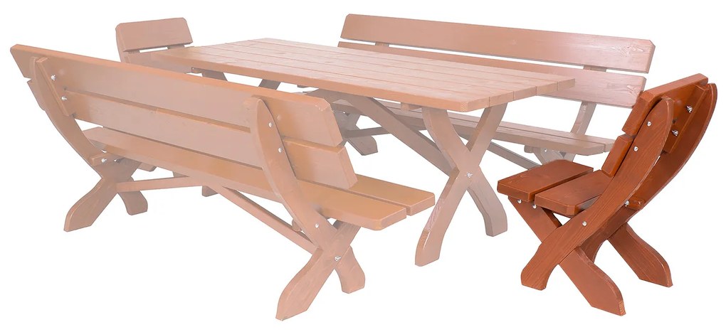 Drewmax MO112 židle - Zahradní židle z masivního smrkového dřeva 48x62x89cm - Týk