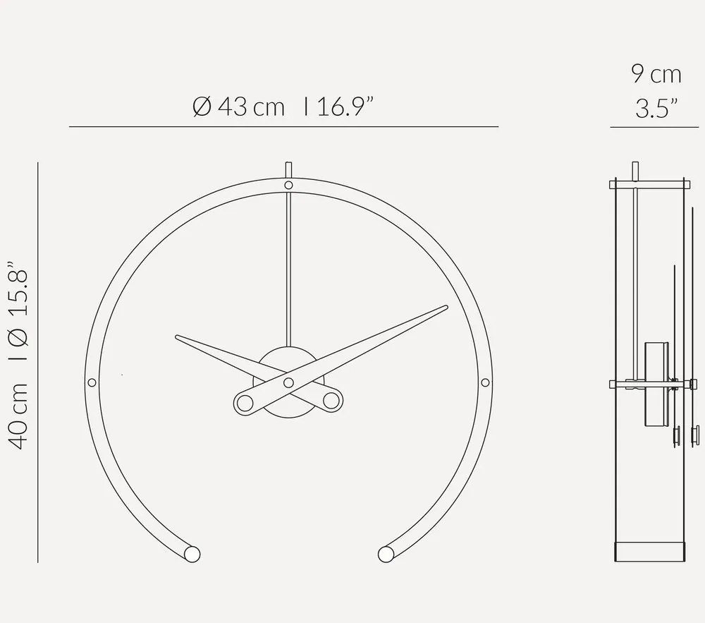 Designové stolní hodiny Nomon Omega Gold 43 cm
