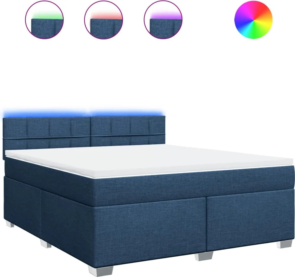 Box spring postel s matrací modrá 180x200 cm textil 3288273