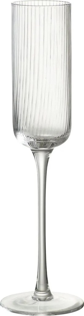 Sklenička na šampaňské s vroubkováním Ralph - Ø7*26cm / 180ml