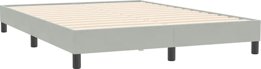 Box spring postel s matrací světle šedá 160x210 cm samet 3316215