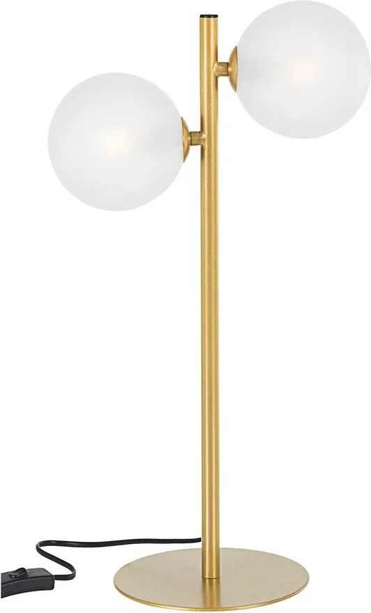 Ocelová stolní lampa ve zlaté barvě se skleněným stínidlem (výška 54 cm) Balls – Bizzotto