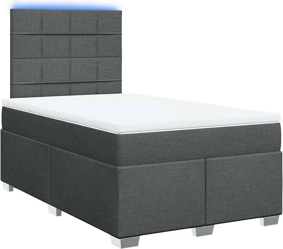 Box spring postel s matrací tmavě šedá 120x200 cm textil 3292756